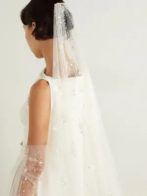 Safiyaa Edith Embellished Tulle Veil