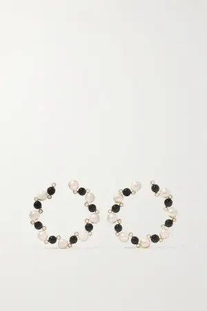 MASON AND BOOKS Scattered Love 14-karat Multi-stone Hoop Earrings - Gold