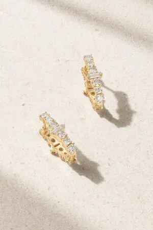 Ileana Makri Rivulet 18-karat Diamond Hoop Earrings - Gold
