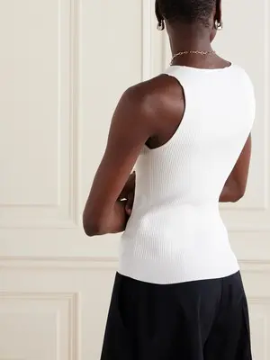 Another Tomorrow Ribbed Jersey Tank Top