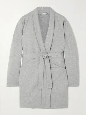 Skin Shannon Belted Padded Cotton-jersey Robe - Gray