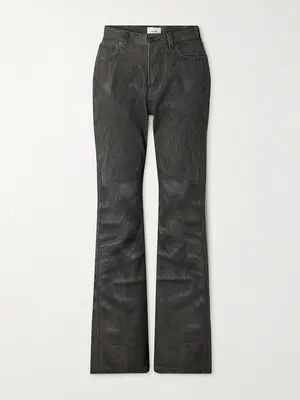 HAIKURE Flora Printed Mid-rise Flared Jeans - Brown