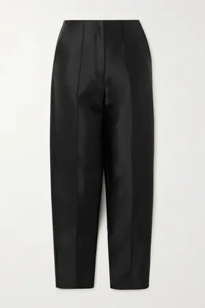 Christopher John Rogers Silk And Wool-blend Twill Tapered Pants