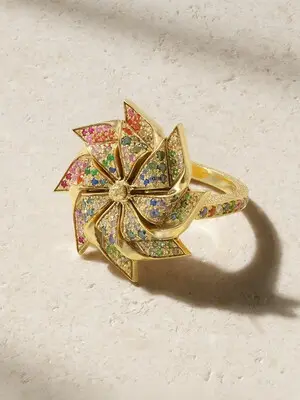 Carolina Bucci Girandola 18-karat Sapphire And Diamond Ring - Gold