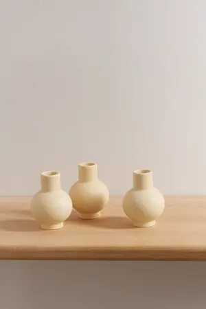 RAAWII Strøm Mini Set Of Three Earthenware Vase - Neutrals