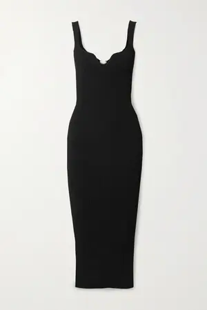 Khaite Nina Ribbed-knit Midi Dress