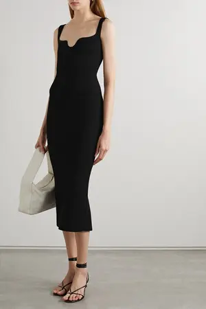 Khaite Nina Ribbed-knit Midi Dress