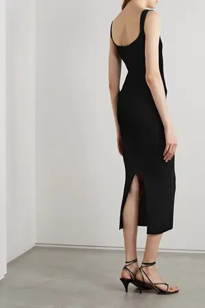 Khaite Nina Ribbed-knit Midi Dress