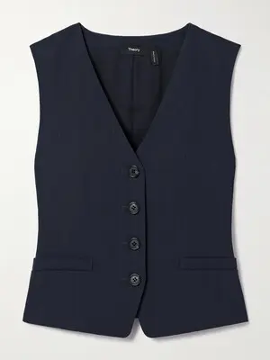 Theory Embroidered Crepe Vest