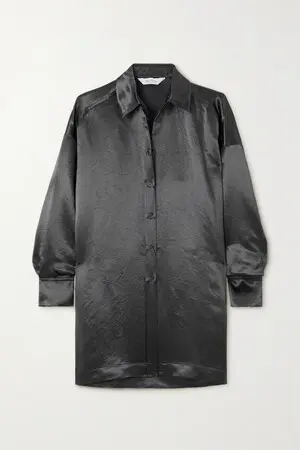 Max Mara Leisure Bacio Crinkled-satin Shirt - Gray