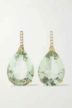 Mateo 14-karat Gold Amethyst And Diamond Earrings