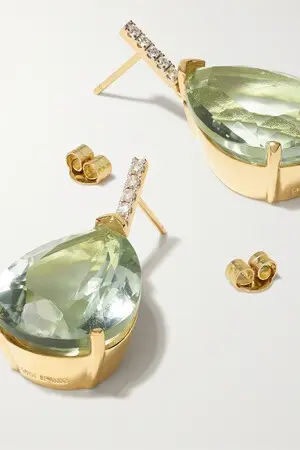 Mateo 14-karat Gold Amethyst And Diamond Earrings