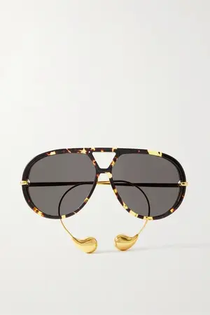Bottega Veneta Bottega Veneta Eyewear Embellished Aviator-style Sunglasses Brown