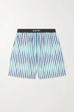 Amiri Striped Cotton-poplin Shorts