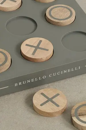 Brunello Cucinelli Walnut Wood And Krion Noughts And Crosses Set