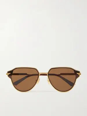 Bottega Veneta Glaze Round-frame Sunglasses - Gold