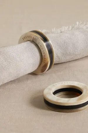 Brunello Cucinelli Set Of Two Horn Napkin Holders - Gray