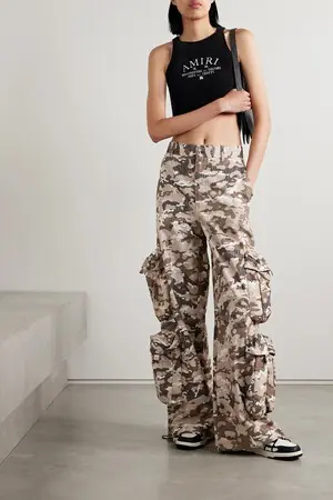 Amiri Camouflage-print Wide-leg Cargo Pants - Brown