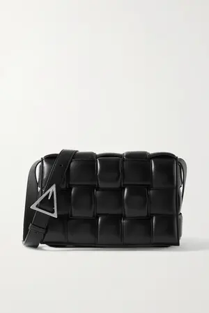 Bottega Veneta Cassette Medium Padded Intrecciato Leather Shoulder Bag - Black