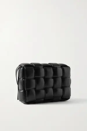Bottega Veneta Cassette Medium Padded Intrecciato Leather Shoulder Bag - Black