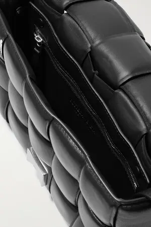 Bottega Veneta Cassette Medium Padded Intrecciato Leather Shoulder Bag - Black