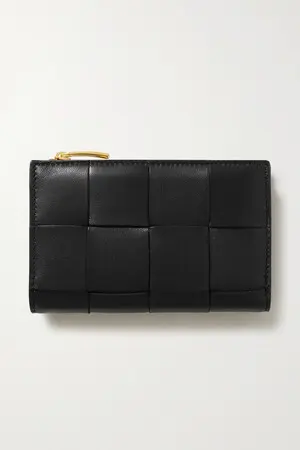 Bottega Veneta Cassette Intrecciato Leather Wallet - Black