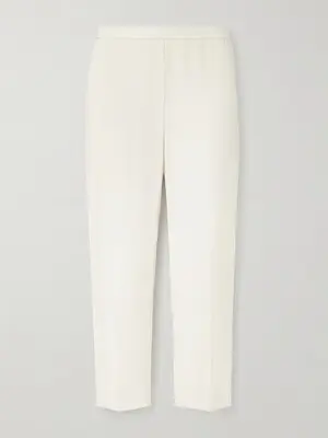 Theory Treeca Cropped Plissé-crepe Straight-leg Trousers
