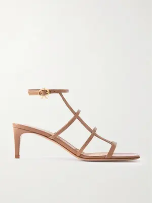 GIANVITO ROSSI 55 Glossed-leather Sandals