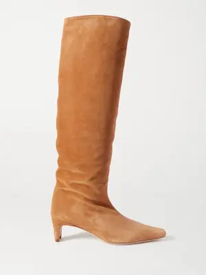Staud Wally Suede Knee Boots - Brown