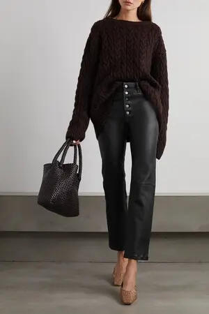 JOSEPH Den Cropped Leather Pants