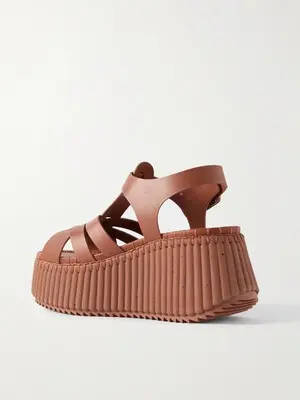 Chloé Nama Leather Platform Sandals