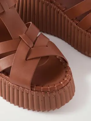 Chloé Nama Leather Platform Sandals