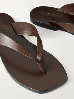 A.emery Kinto Leather Flip Flops - Brown