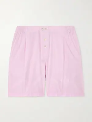 SEBLINE Pleated Cotton-poplin Boxer Shorts