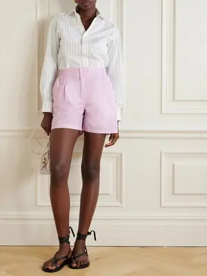SEBLINE Pleated Cotton-poplin Boxer Shorts