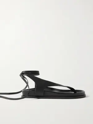 A.emery Shel Leather Sandals - Black