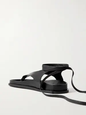 A.emery Shel Leather Sandals - Black