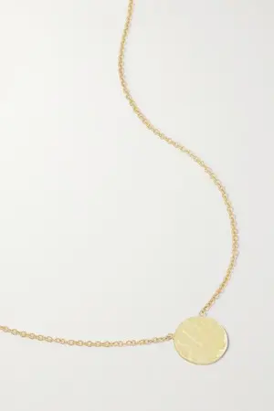 JENNIFER MEYER Mini Hammered Disc 18-karat Necklace - Gold