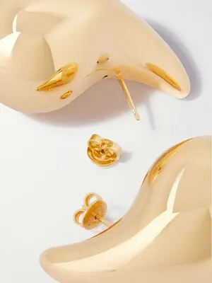 Bottega Veneta Plated Huggie Earrings - Gold