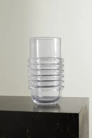 TOM DIXON Press Large Fluted Glass Vase - Neutrals