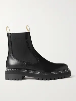 Proenza Schouler Topstitched Leather Chelsea Boots