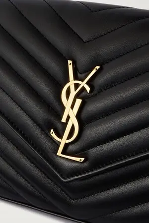Saint Laurent Cassandre Matelassé Leather Shoulder Bag - Black