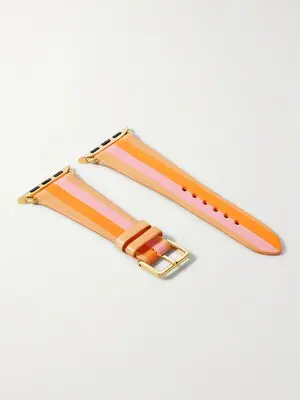 LACALIFORNIENNE Striped Leather Watch Strap