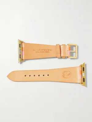 LACALIFORNIENNE Striped Leather Watch Strap