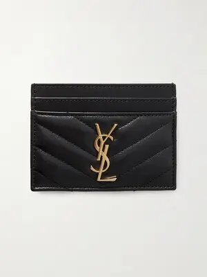 Saint Laurent Cassandre Matelassé Leather Cardholder - Black