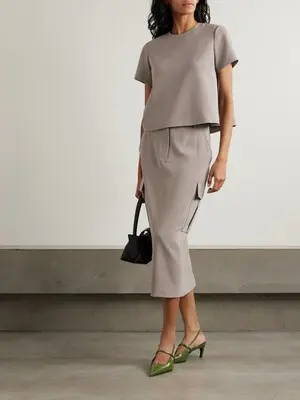 Theory Crepe Midi Cargo Skirt