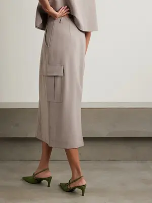 Theory Crepe Midi Cargo Skirt