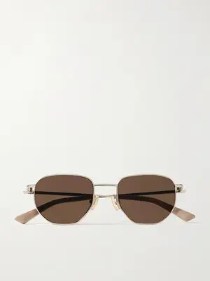 Bottega Veneta Hexagon-frame Sunglasses - Gold