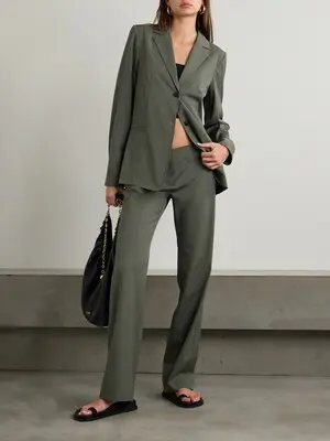 ST. AGNI Paneled Wool-blend Twill Blazer