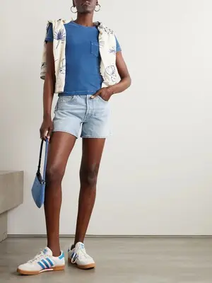 AGOLDE Parker Long Clean Denim Shorts